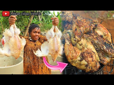 HÄHNCHEN IM WALD BRATEN SEHR KÖSTLICHES REZEPT | Afrikanischer Dorflebensstil