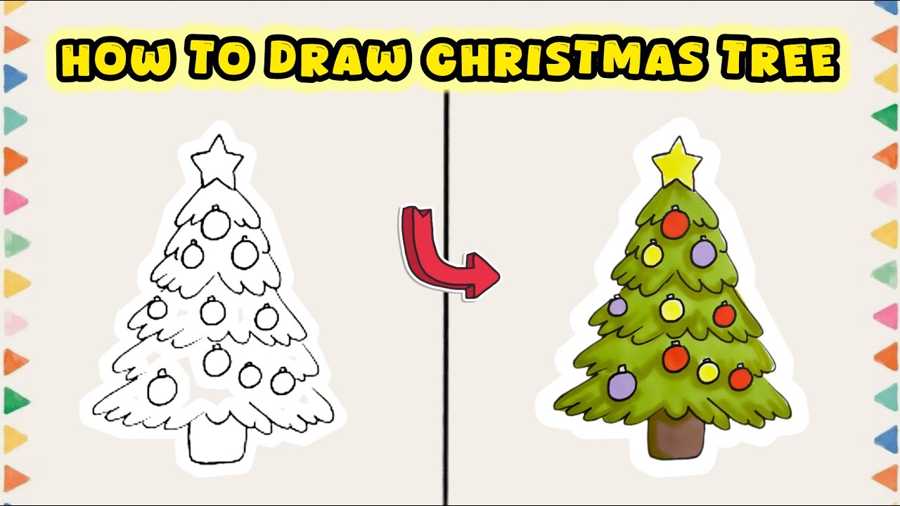 How to Draw a Christmas Tree – Easy Holiday Drawing Tutorial - YouTube