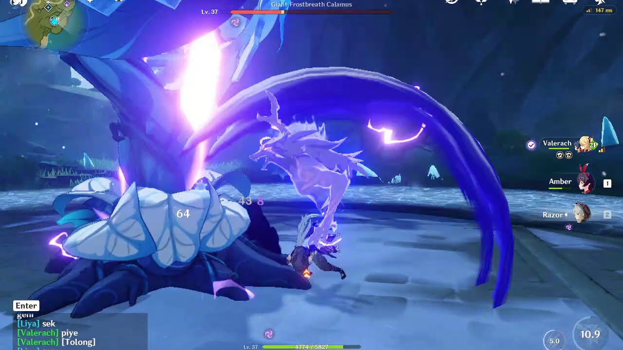 Genshin Impact Fighting Boss Anemo Hypostasis & Cyro Regisvine - YouTube