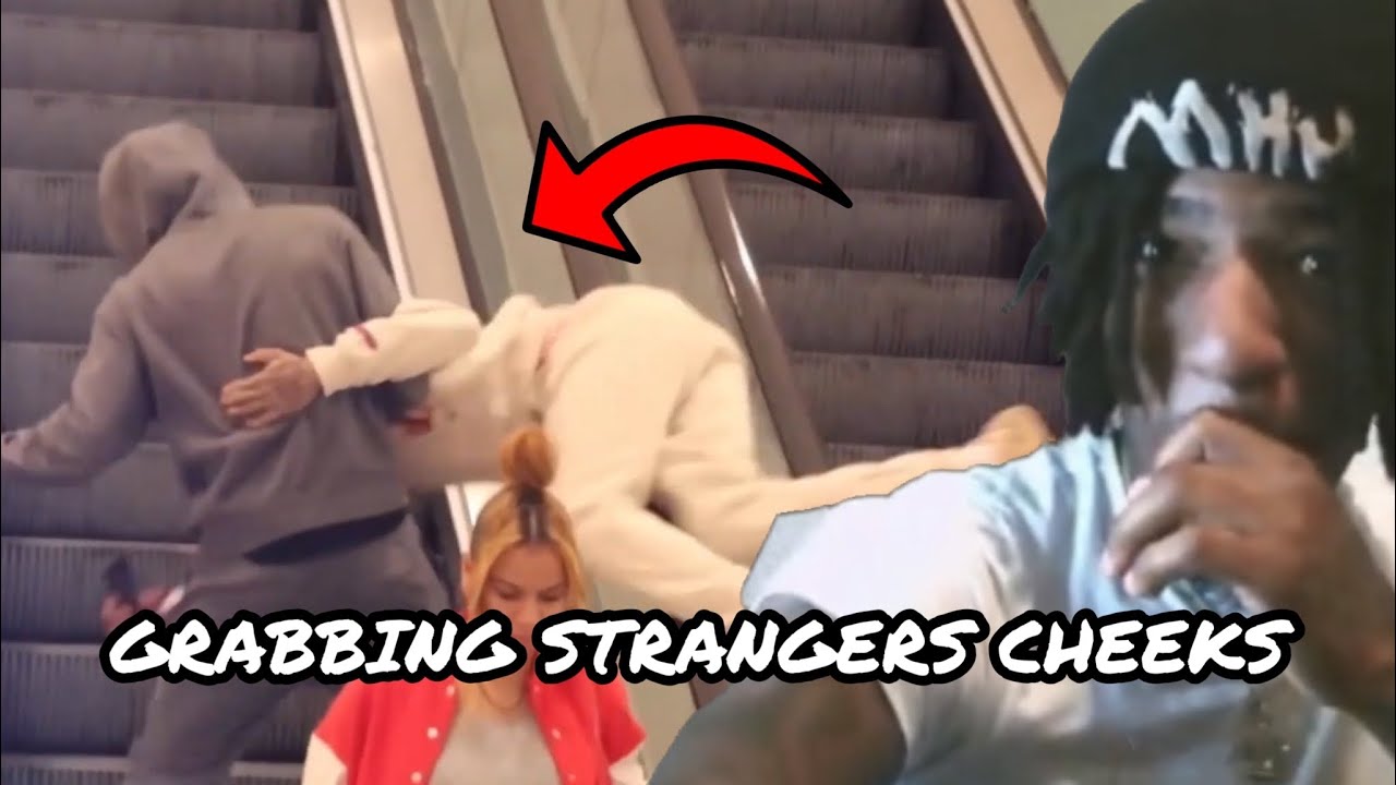 GRABBING STRANGERS CHEEKS 🍑 ON THE ESCALATOR!! REACTION - YouTube