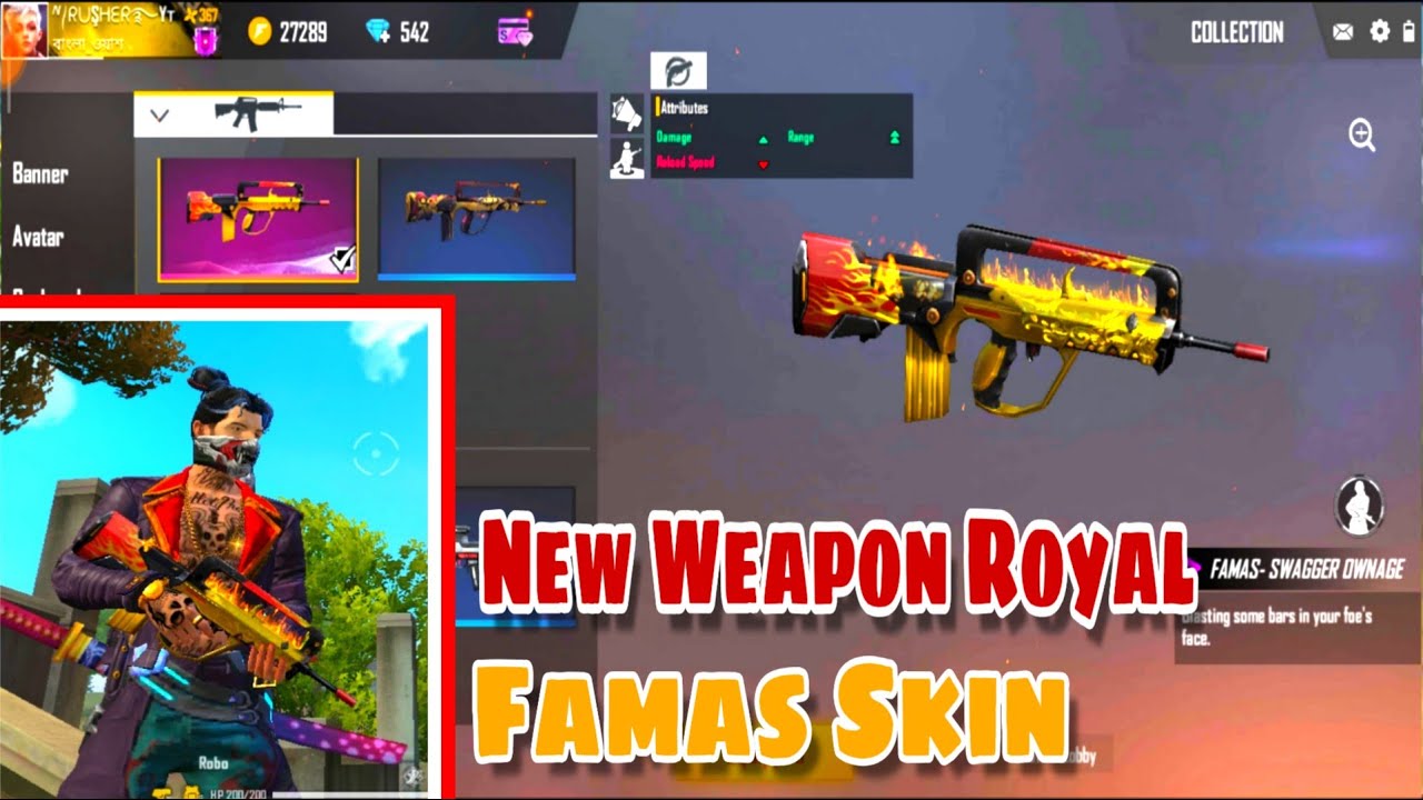 New Weapon Royal in Free Fire//Famas Skin Weapon Royal//Free Fire New ...