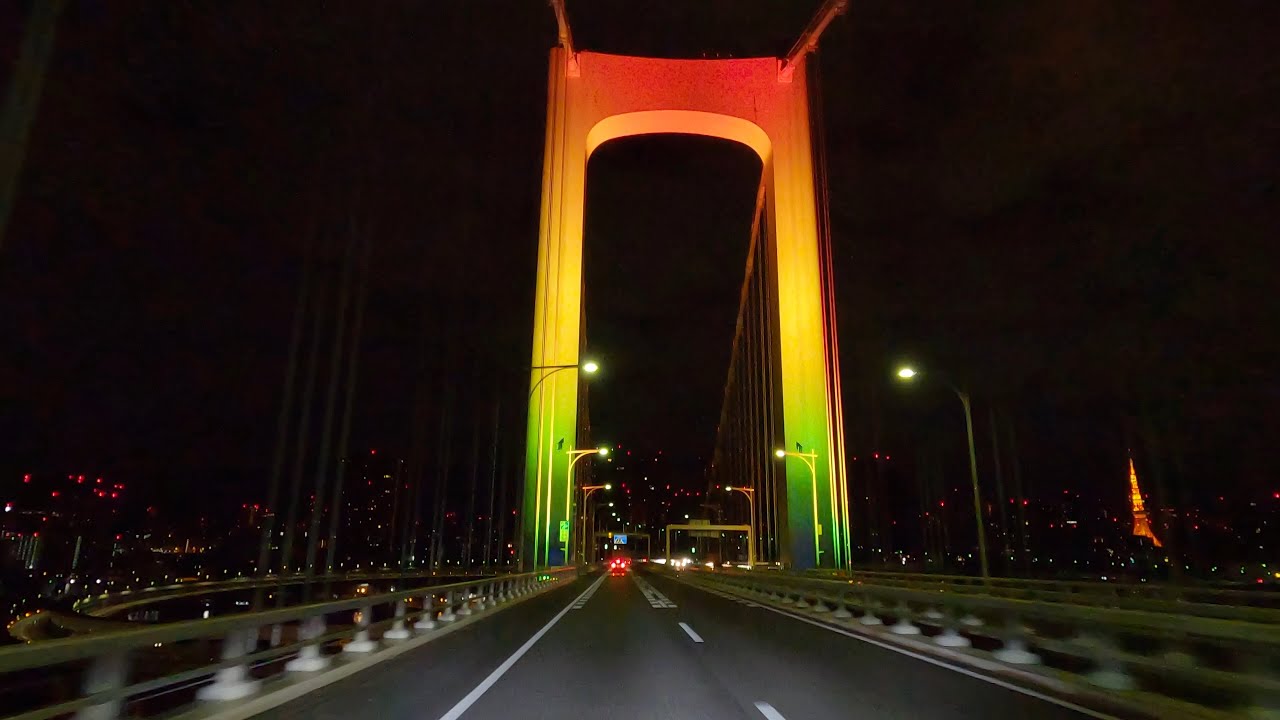 2020 New Year's Day Shutoko Night Driving 1/4 - Above Ginza, Shinbashi ...
