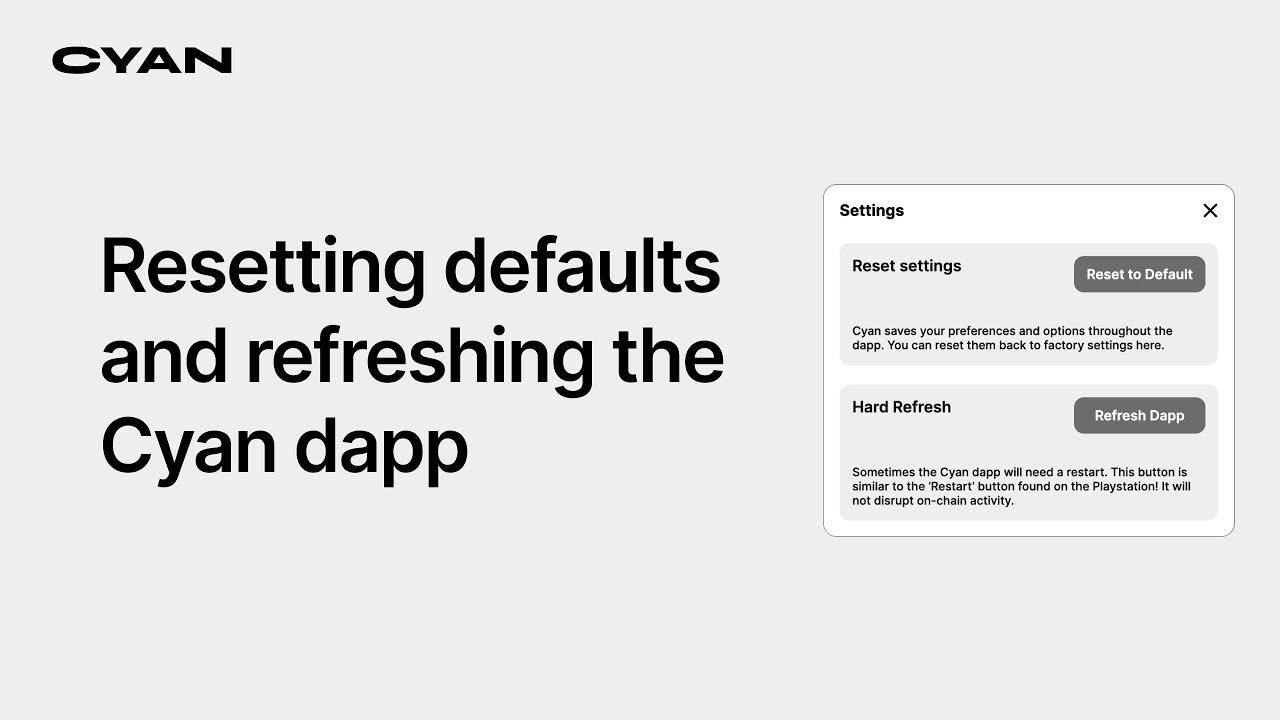 How to reset settings or refresh the Cyan app - YouTube