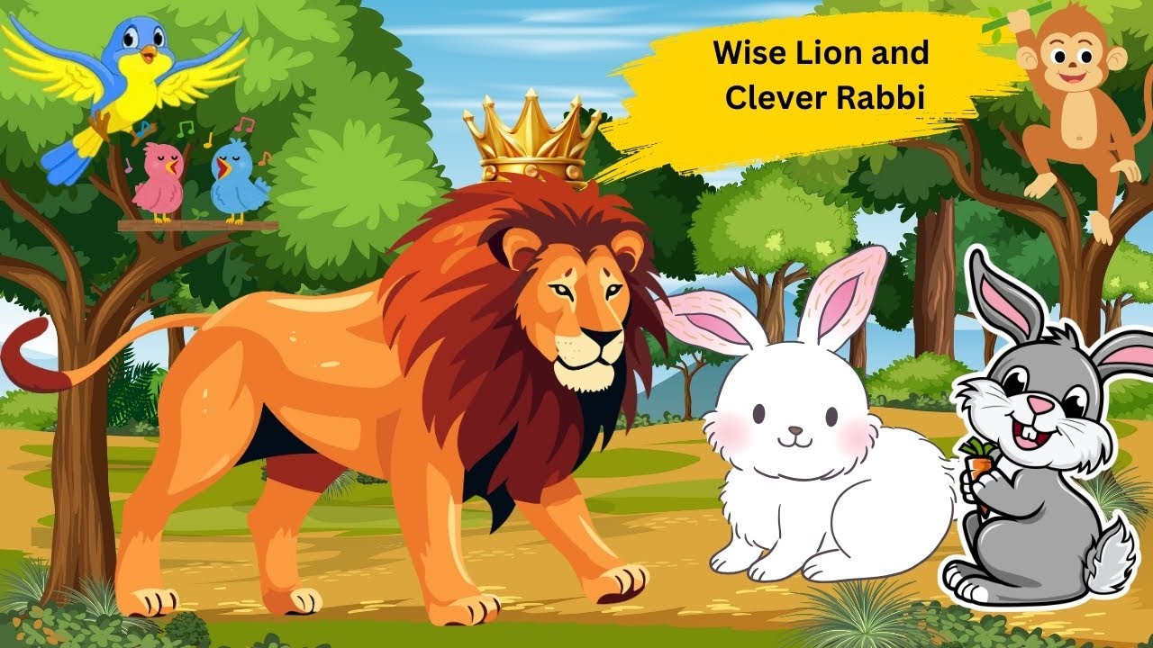 Wise Lion and Clever Rabbit/fairy tale/moral & motivational story for ...