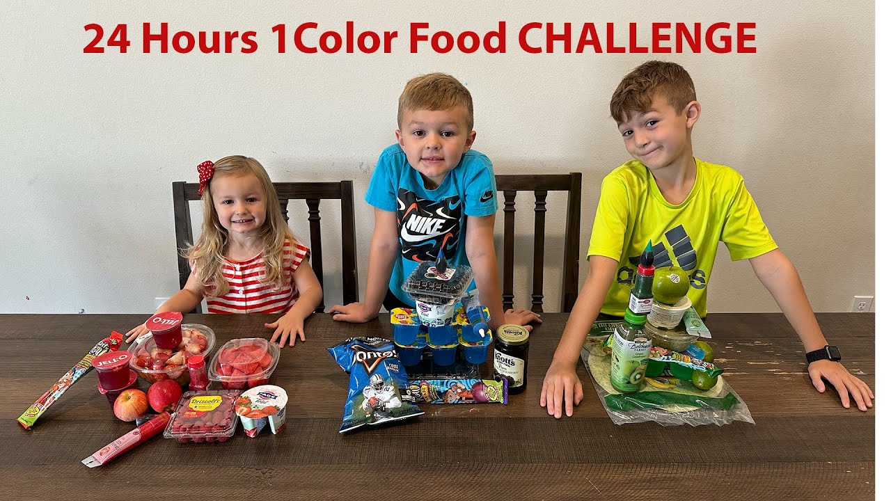 24 Hours 1 Color Food CHALLENGE! - YouTube