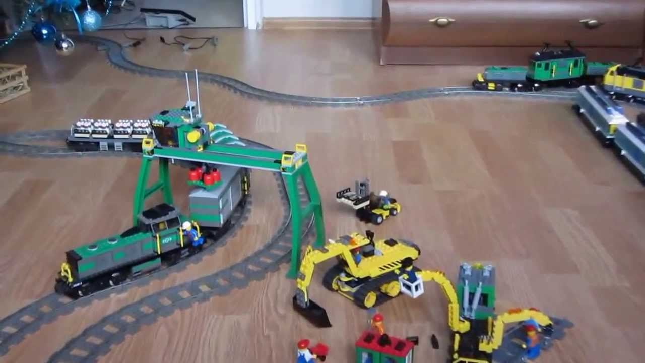 Lego trains 9v MOC freight cargo - YouTube