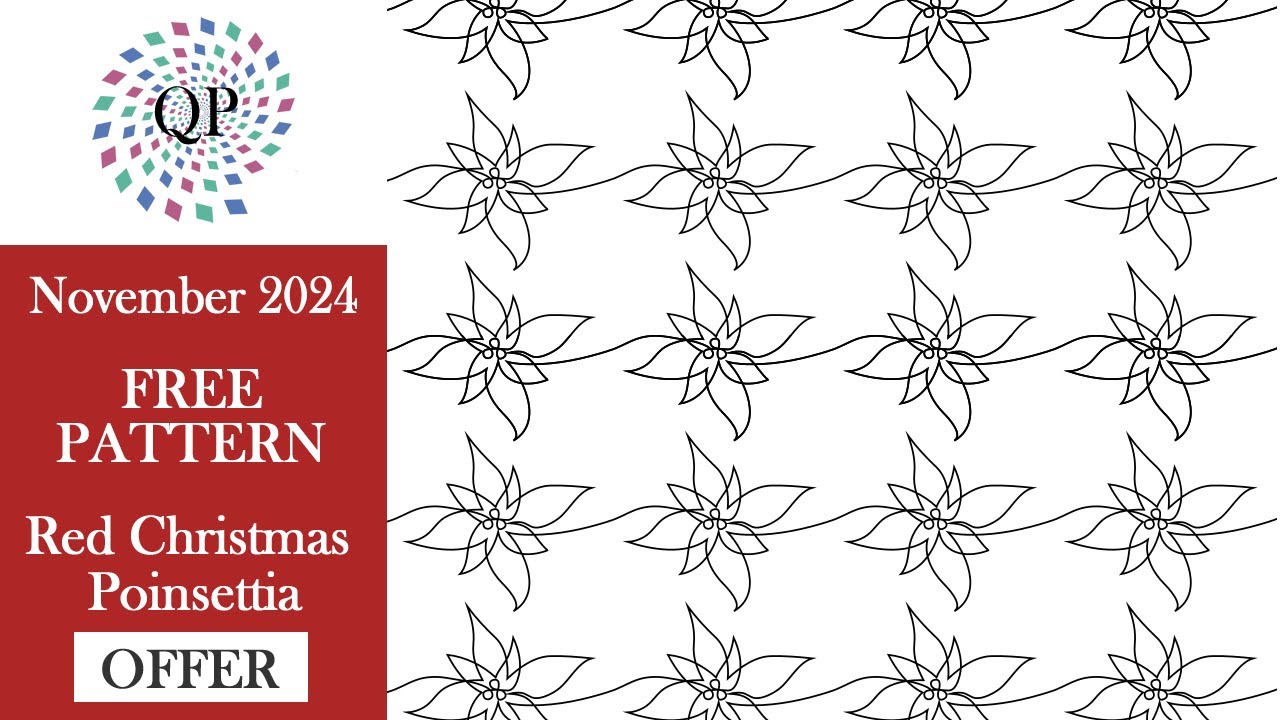 Free Quilting Pantograph for November 2024 - Red Christmas Poinsettia ...