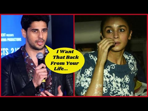 Sidharth Malhotra Wants To Take Gifts Back From Ex-Girlfriend Alia Bhatt