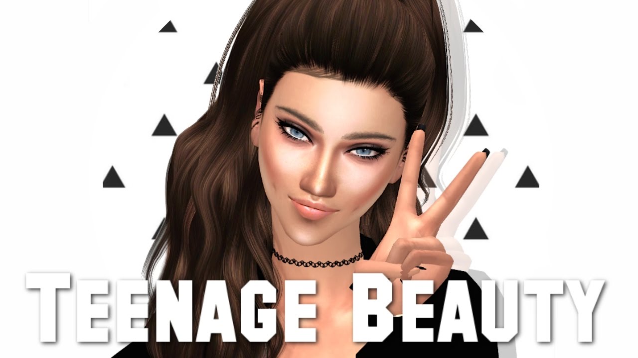 The Sims 4: Create A Sim | Teenage Beauty Collab w/ KandyCane + FULL CC ...