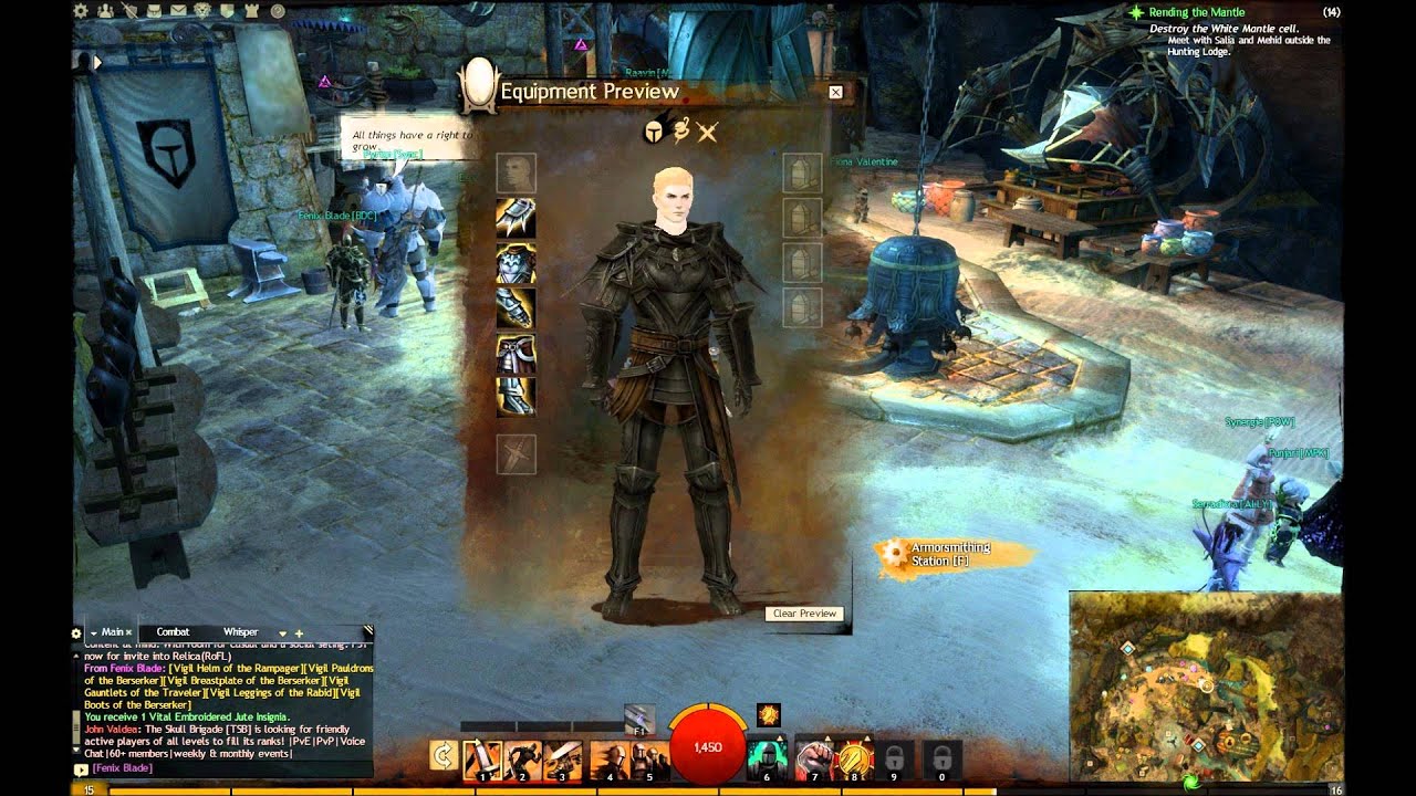 GW2 Vigil Armor on Human Male - YouTube