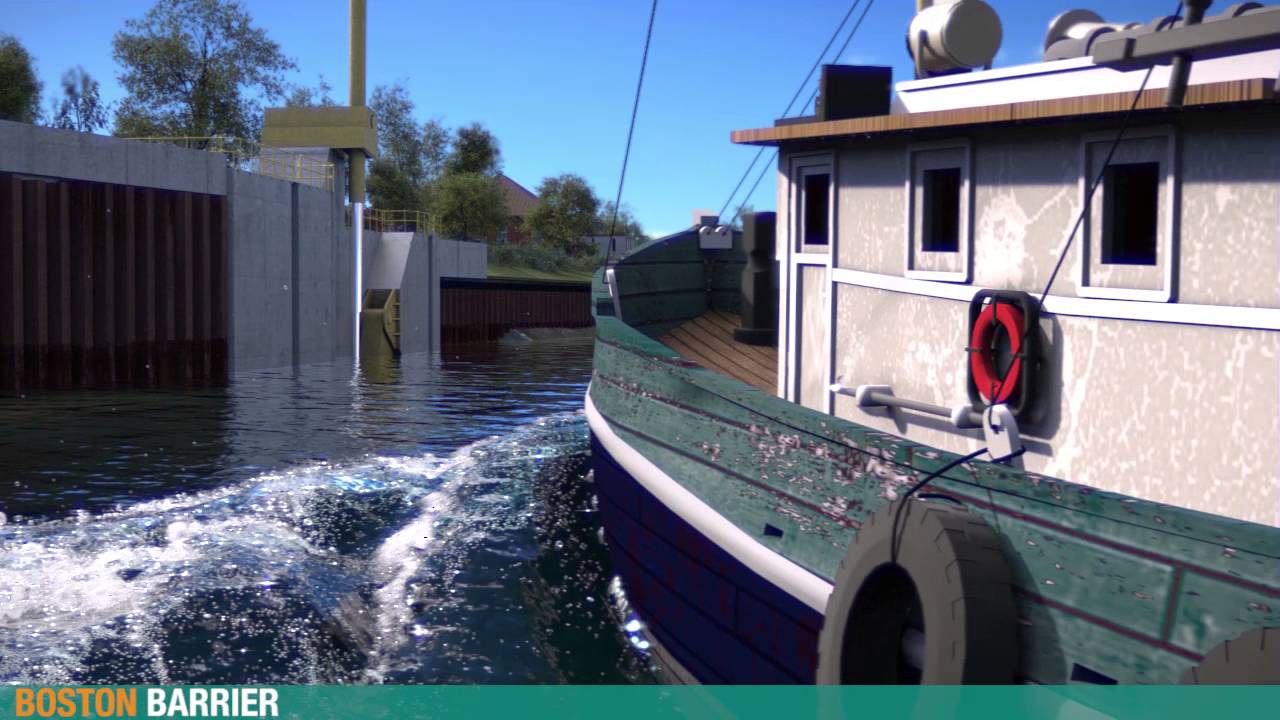 November 2015 Boston Barrier Tidal Flood defence scheme - YouTube