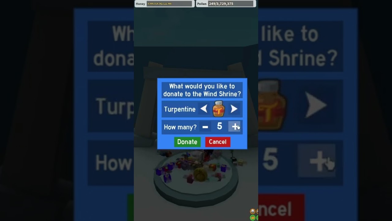 Bee Swarm Simulator DONATING 100k TURPENTINE to the wind shrine!! # ...