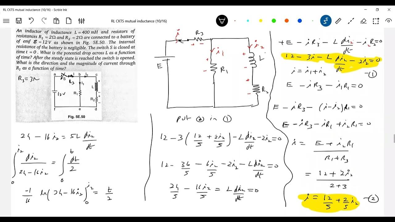 #jeeadv 13) multi-loop resistor inductor dc circuits | An inductor of inductance L and resistors ...