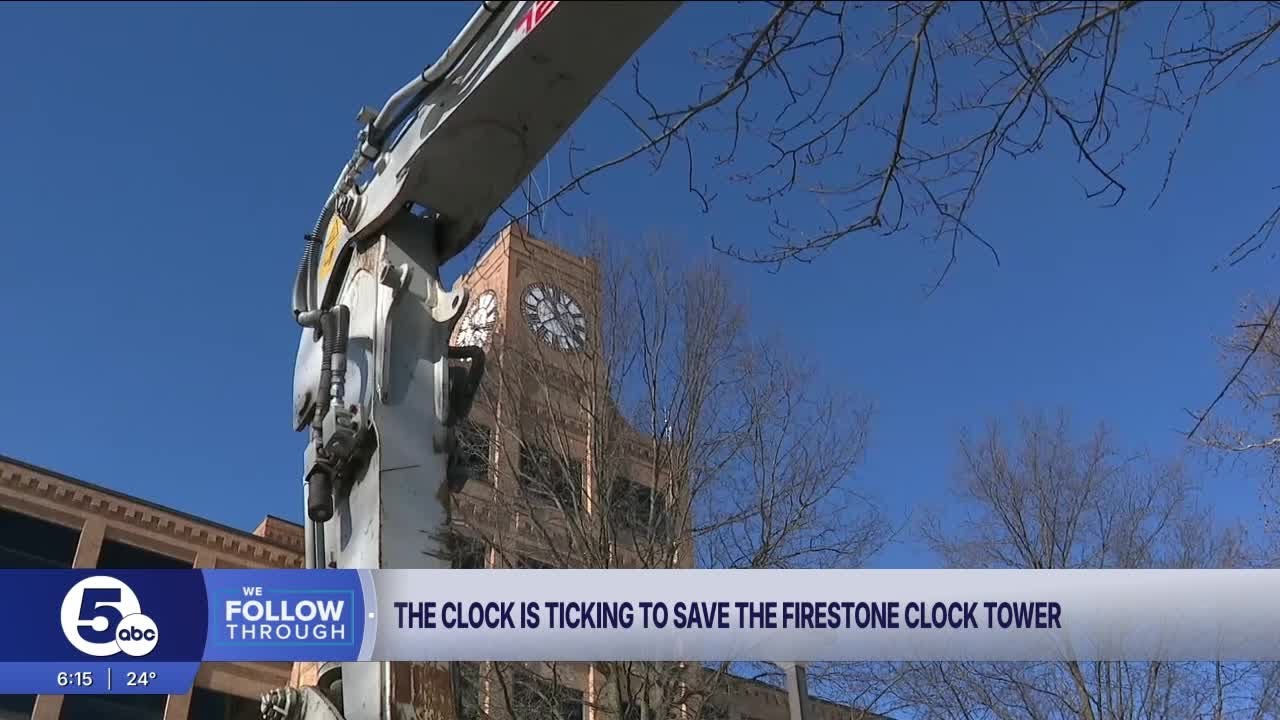 Akron explores options to preserve Firestone clock tower - YouTube