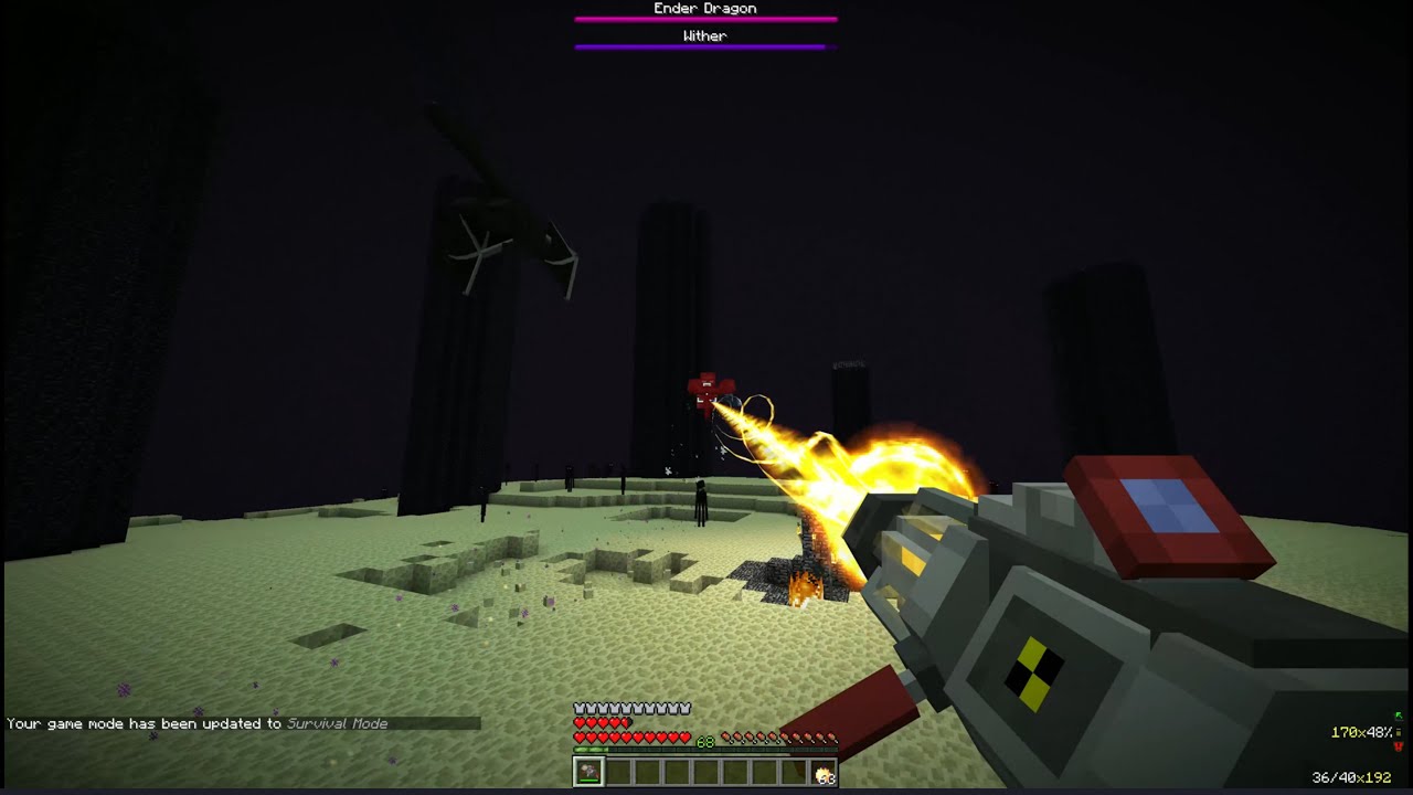 Nuclear Death Ray vs Ender dragon And The Wither - YouTube