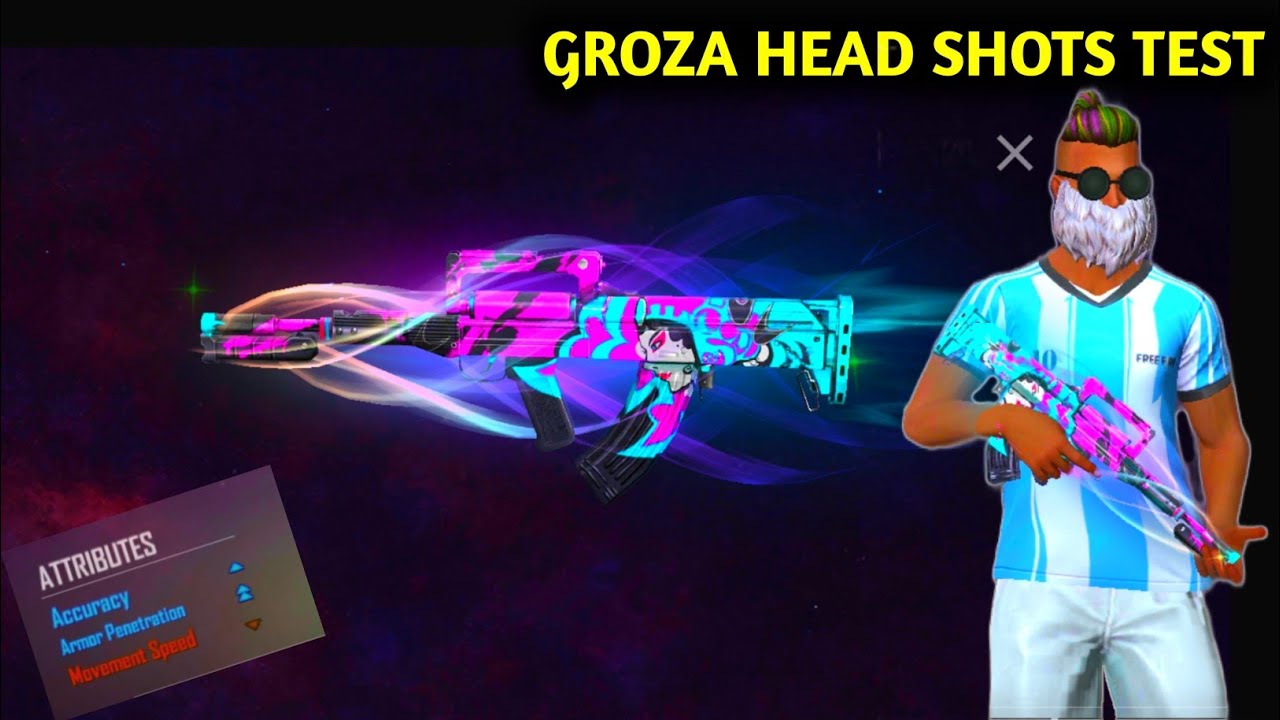 New Groza skin || New Groza headshot gun skin free fire - YouTube