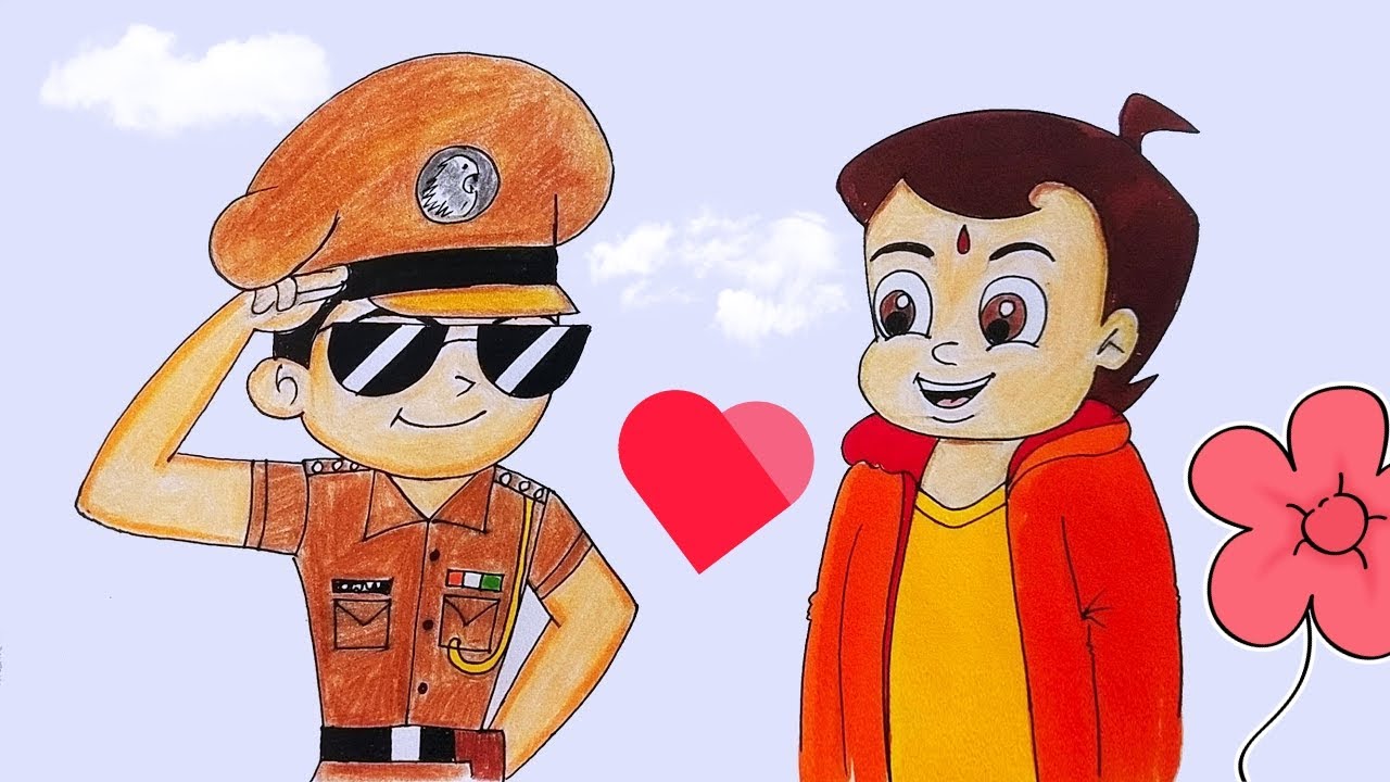 how to draw Chhota Bheem little singham singham Drawing | chota bheem ...