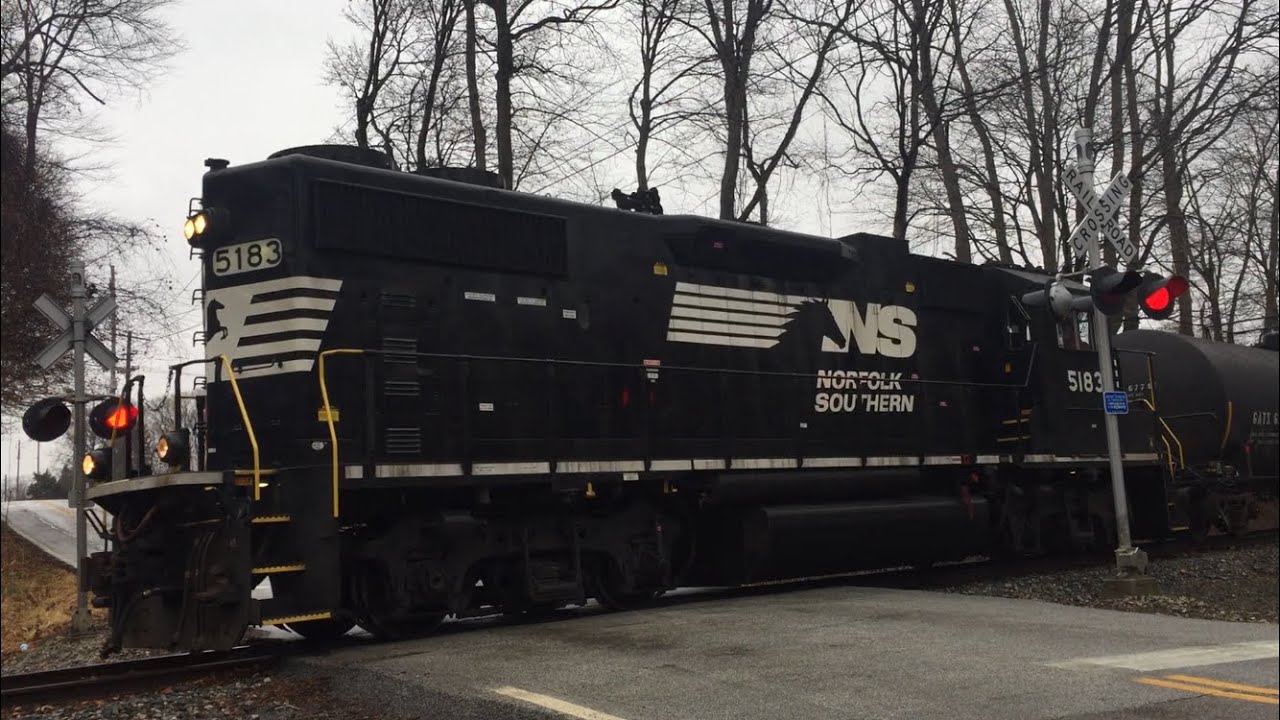 NS C64 west on the FP&E + Conrail Shoving Platform - YouTube