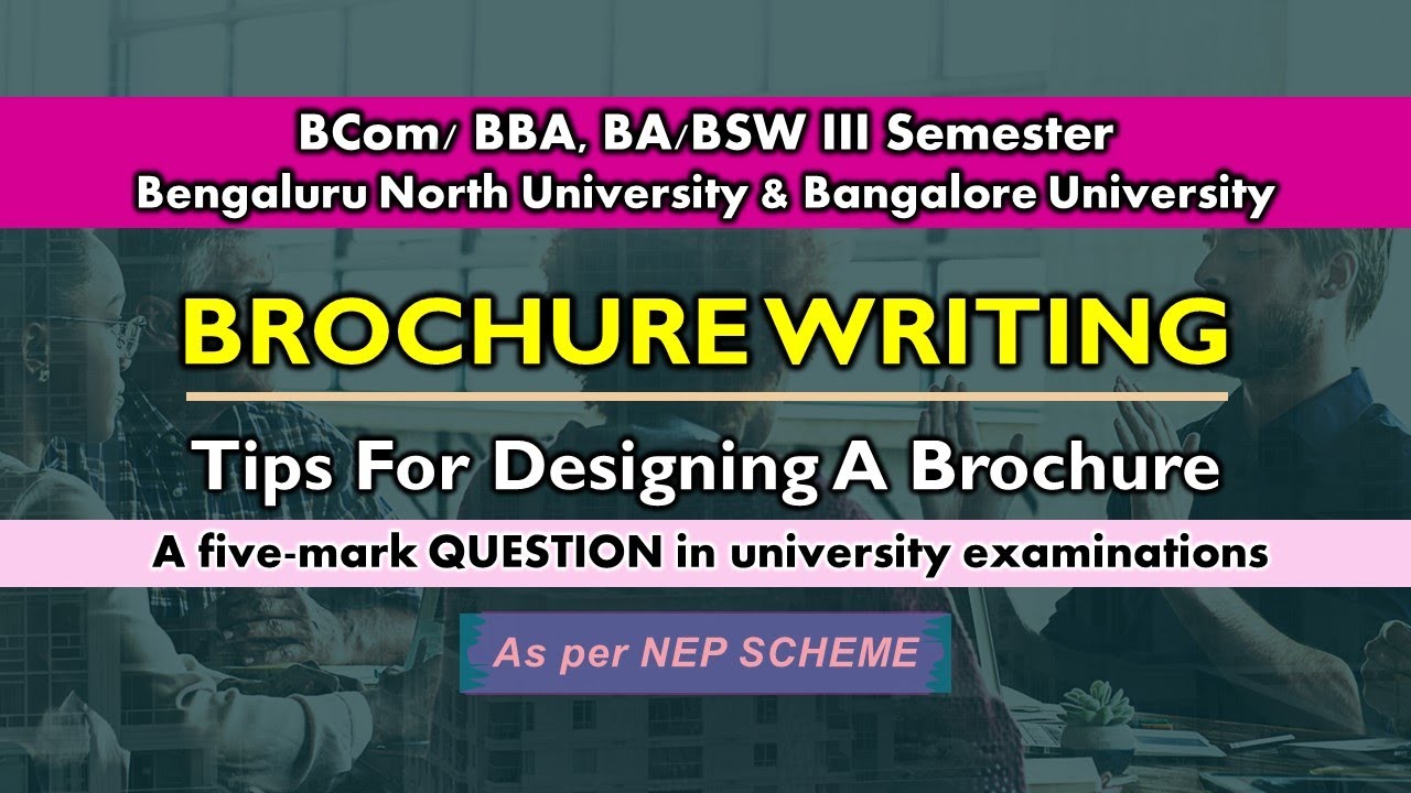 BROCHURE WRITING: Tips for Designing BCom/ BBA 3rd sem - YouTube