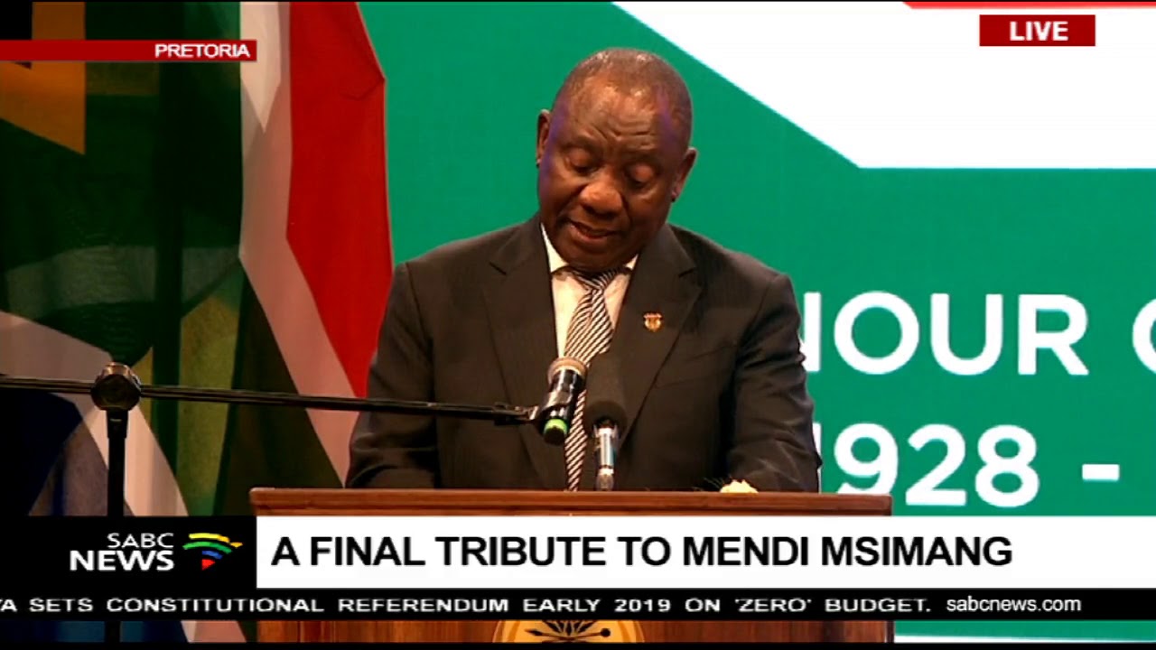 President Ramaphosa delivers his eulogy at the special official funeral ...