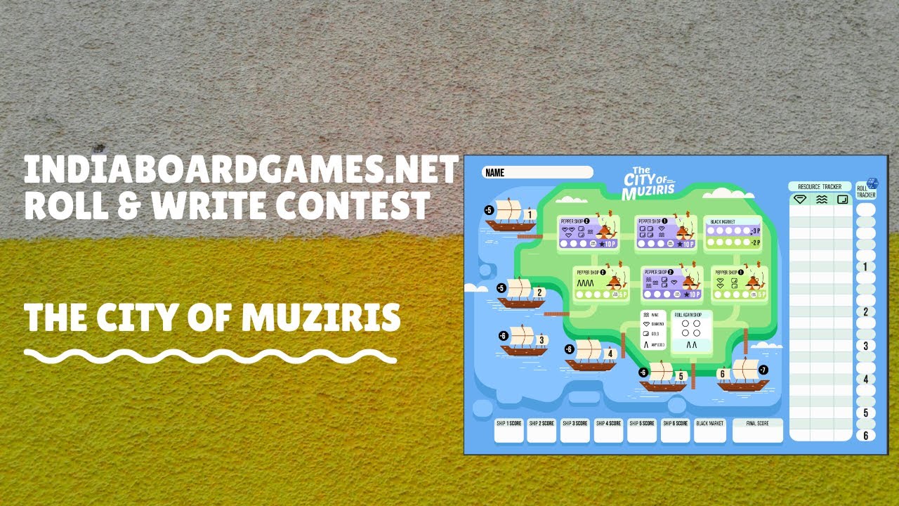 City of Muziris - Roll and Write Board Game Design Contest ...