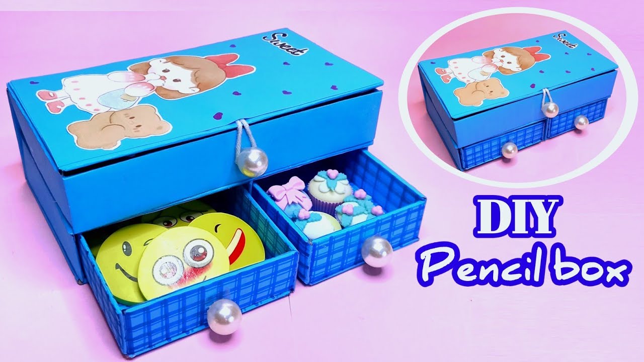 DIY Pencil Case/How to make Pencil Box with waste cardboard & matchbox ...