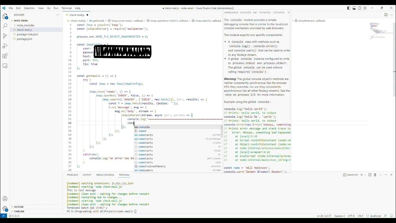 Read outlook mails in node js - YouTube