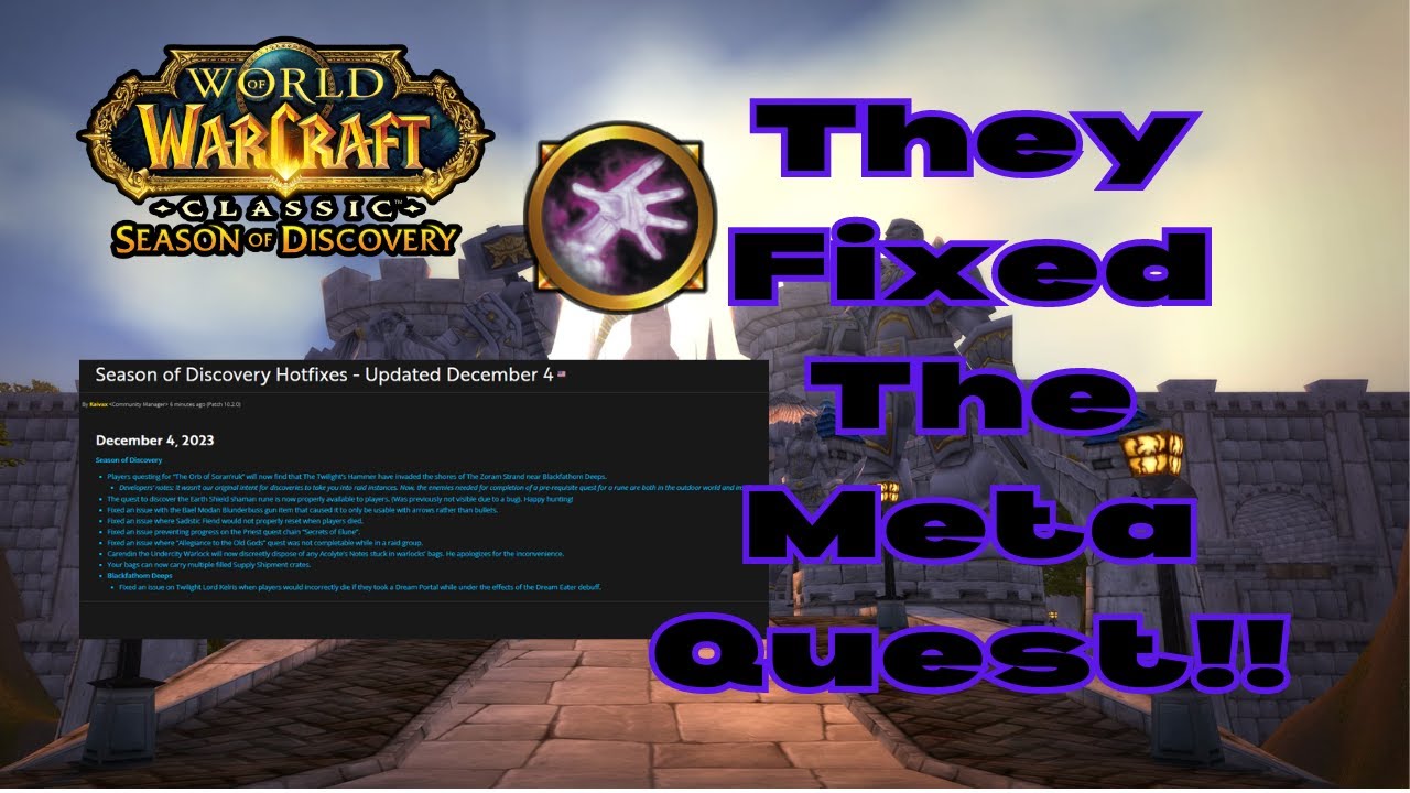 Season of Discovery Metamorphosis Rune HOTFIXED - YouTube