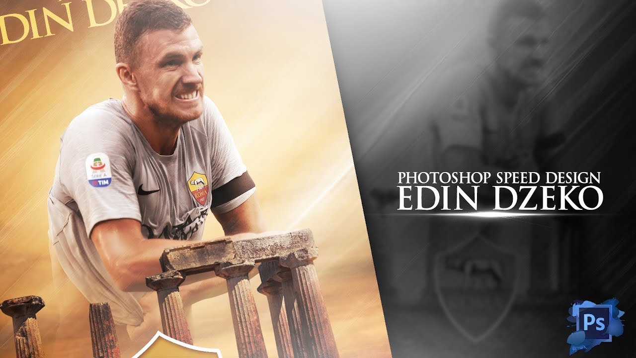 Football Poster Desing - Edin Dzeko - AS ROMA- GraphicsD Design (# ...