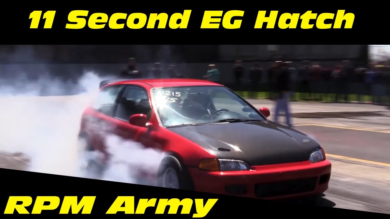 11 Second Turbo Civic EG Hatch Drag Racing - YouTube