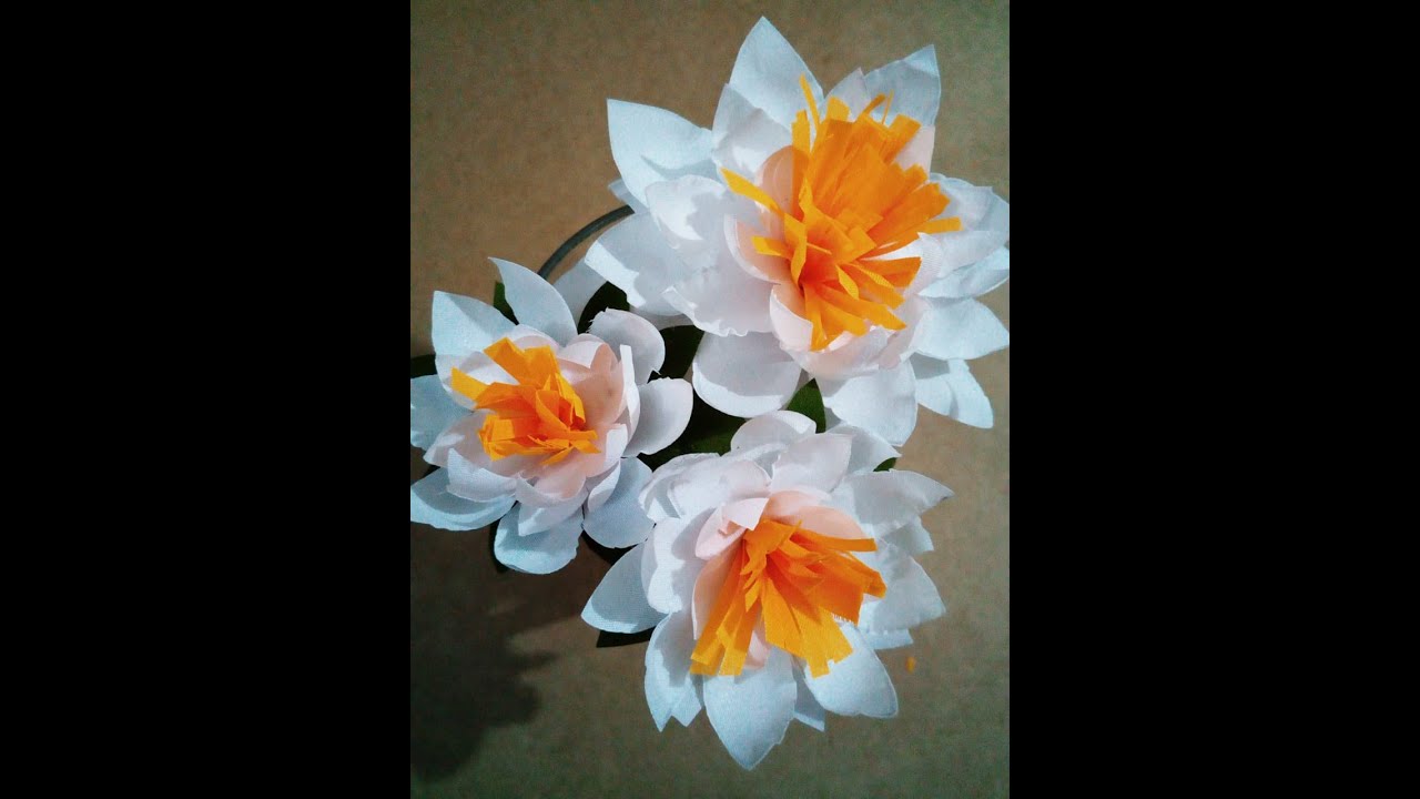 MAKING OF POLYESTER LINING FABRIC LOTUS FLOWERS ON YOU TUBE||TUTORIAL ...