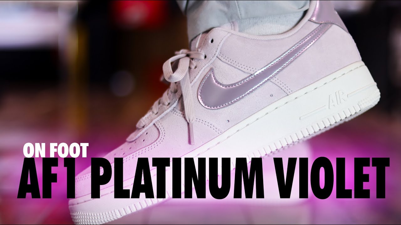 ON FOOT! Nike Air Force 1 Platinum Violet Light Violet Ore Schopes 4K ...