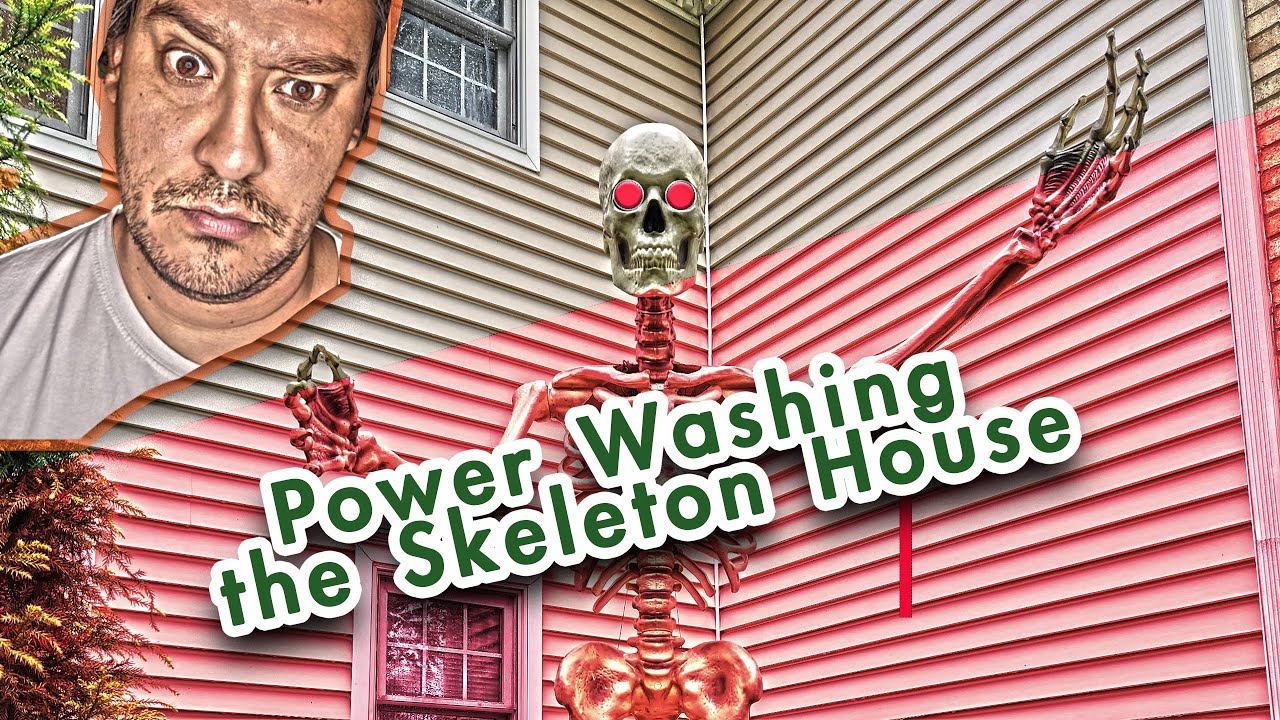 Power Washing the Skeleton House Reveals a Halloween Secrets! - YouTube