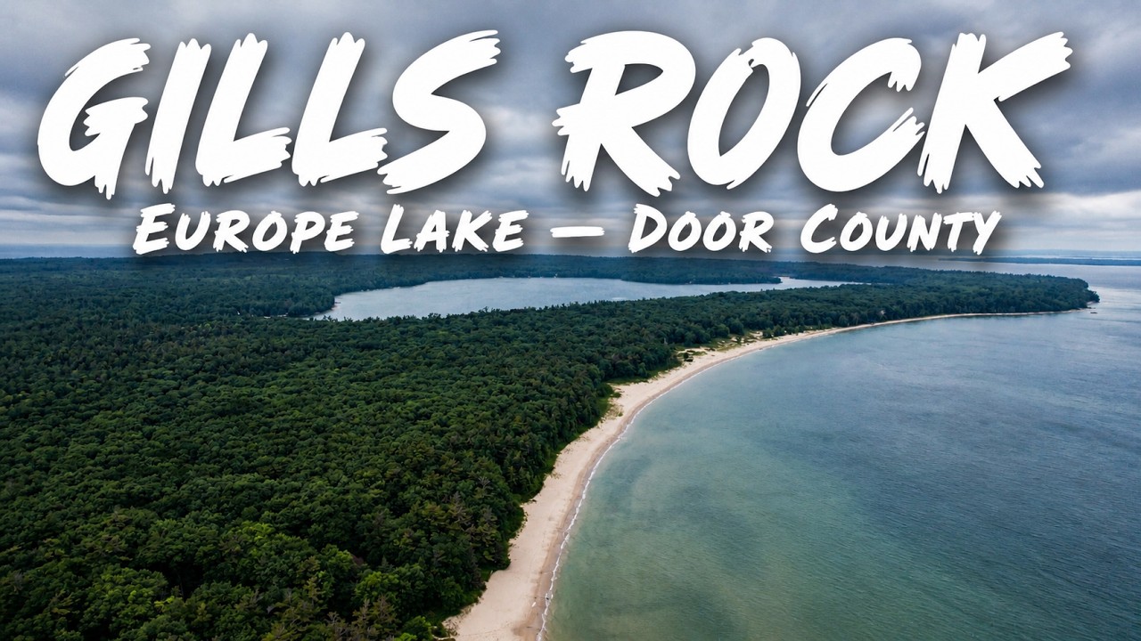 Gills Rock & Europe Lake | Northern Door County WI (4K Aerial Tour ...