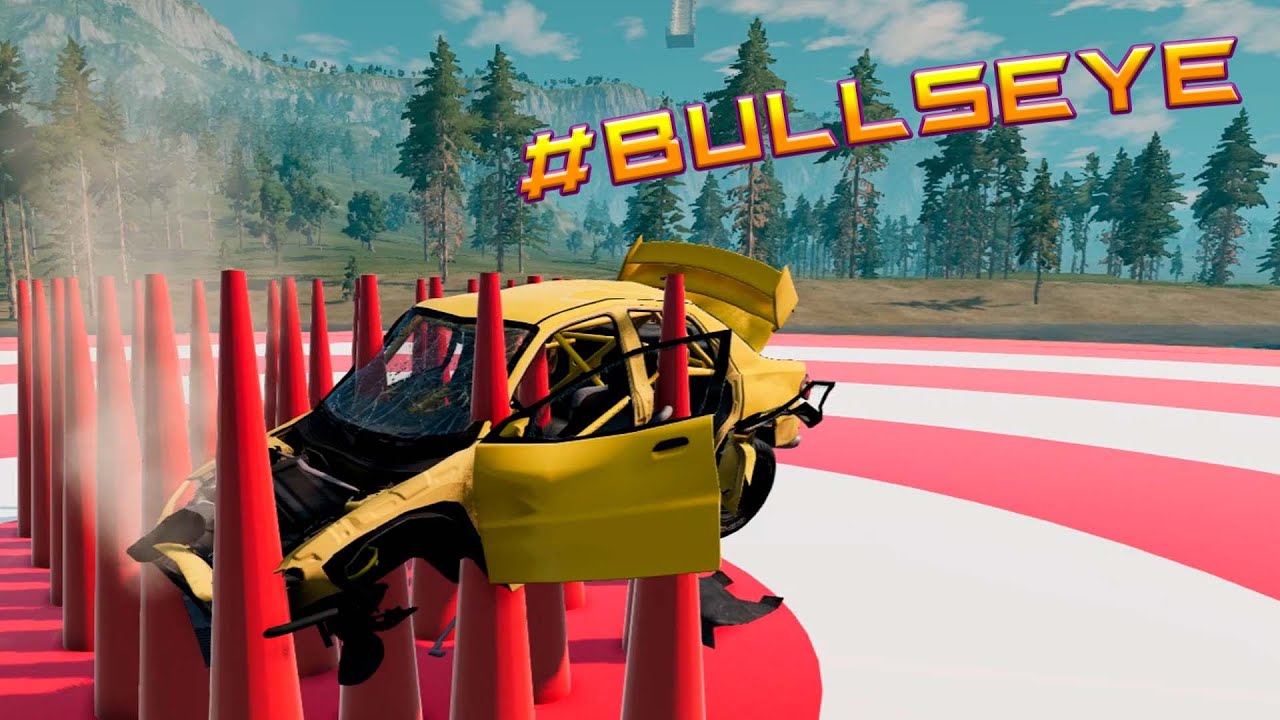 Bullseye Mega Ramp - Mega Jumping Car 2- BeamNG.drive - YouTube