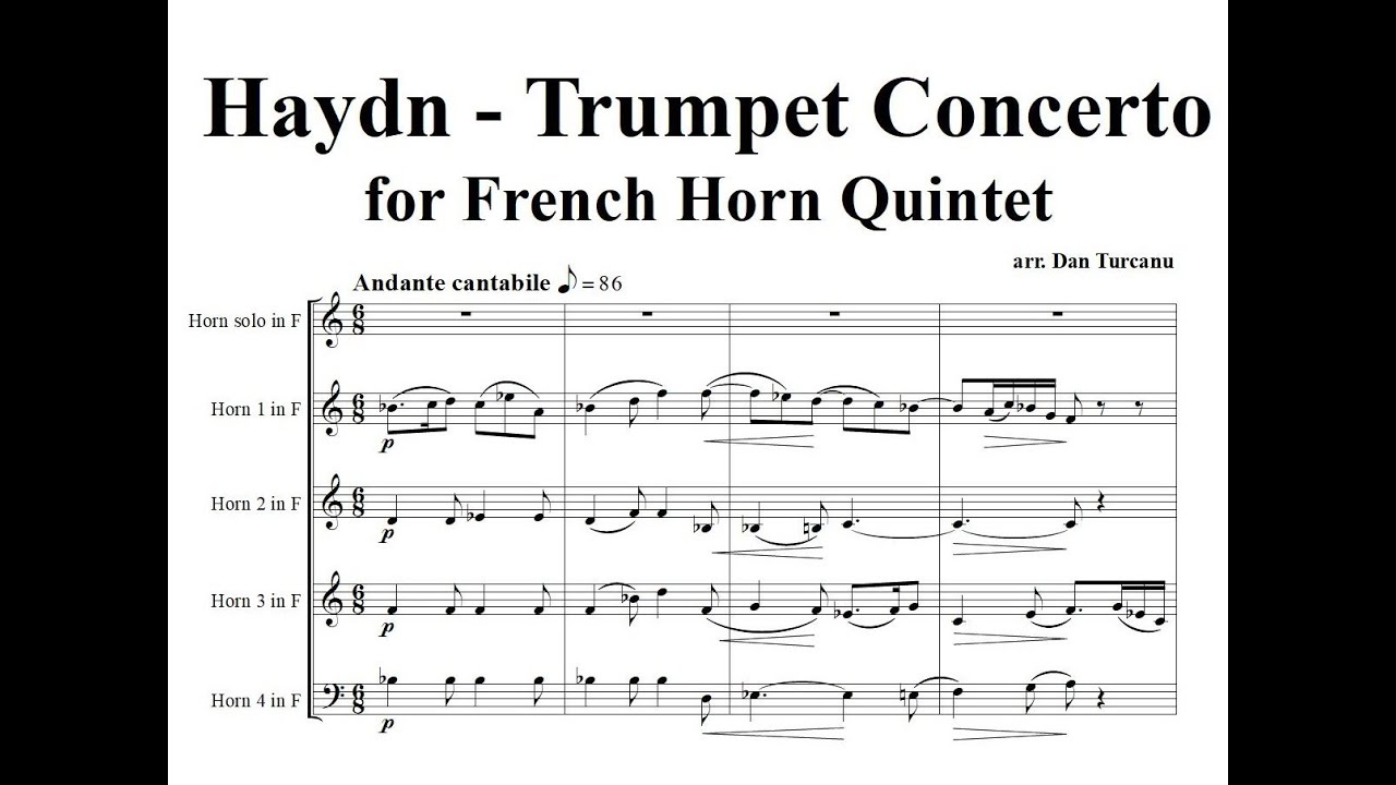Haydn Trumpet Concerto - for Horn Quintet - YouTube