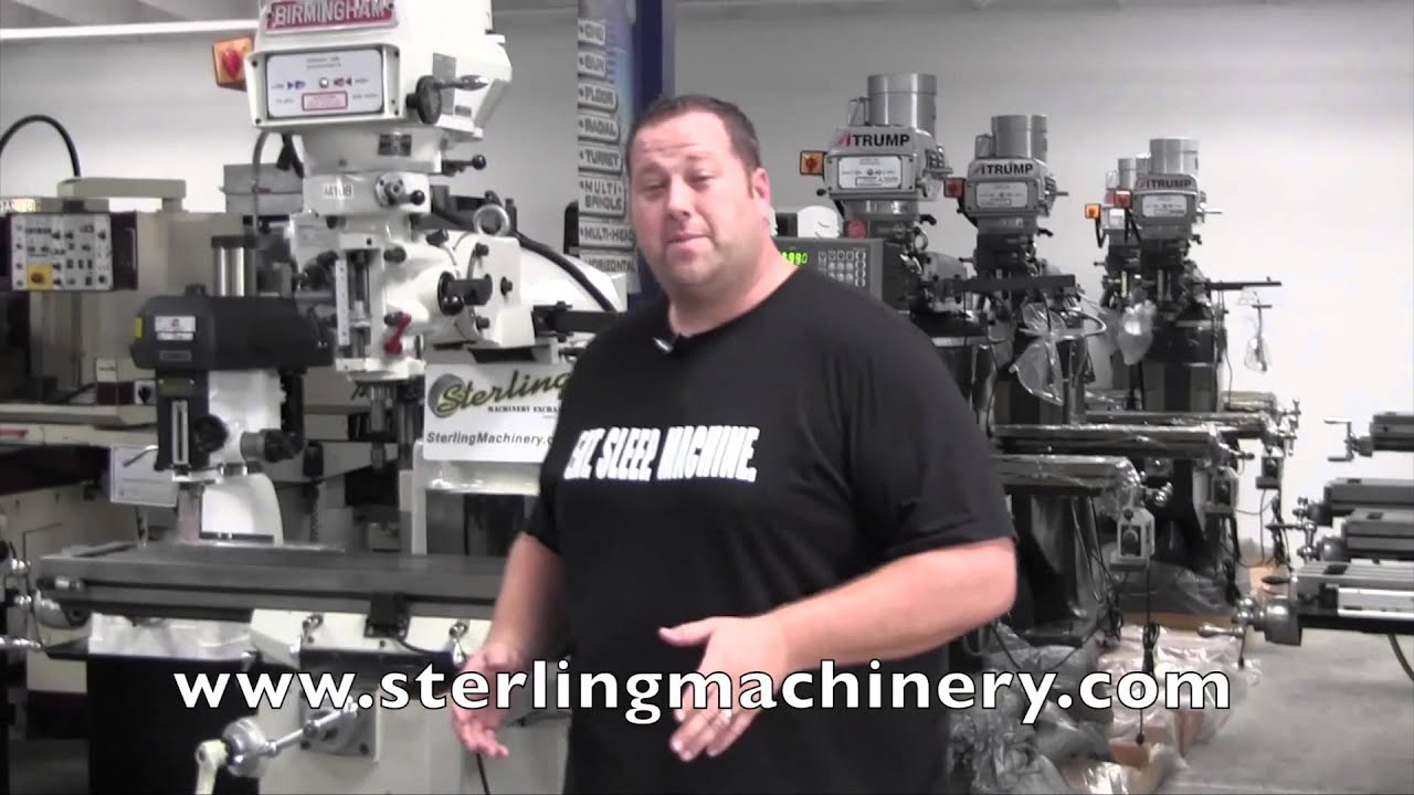 9" x 49" Used Birmingham (VARIABLE SPEED) Vertical Milling Machine, Mdl ...