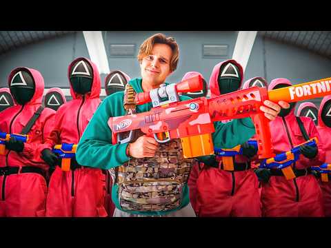 1 Vs 100 SQUID GAMES Guards (Nerf First Person Mission)
