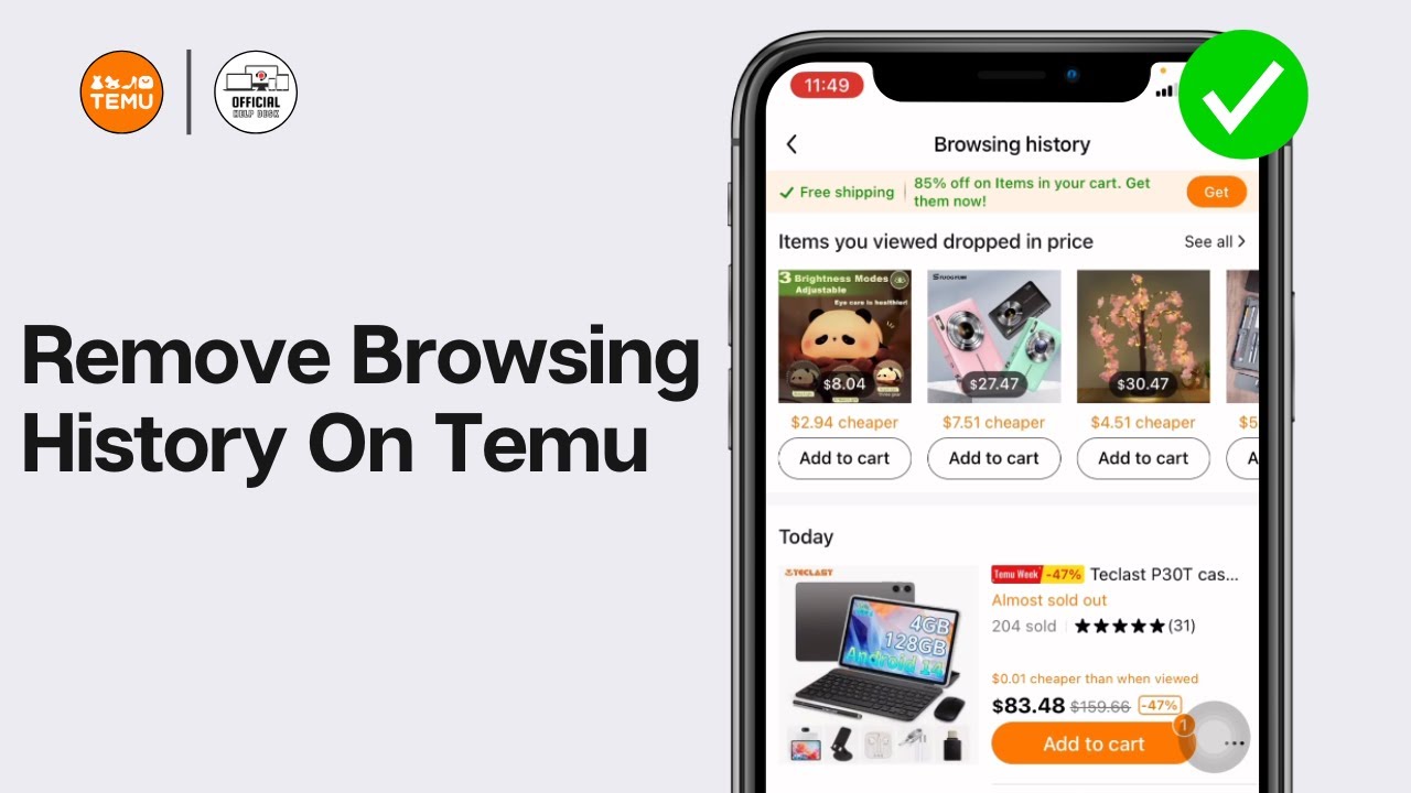 How To Remove Browsing History On Temu 2024 (Step by Step) - YouTube