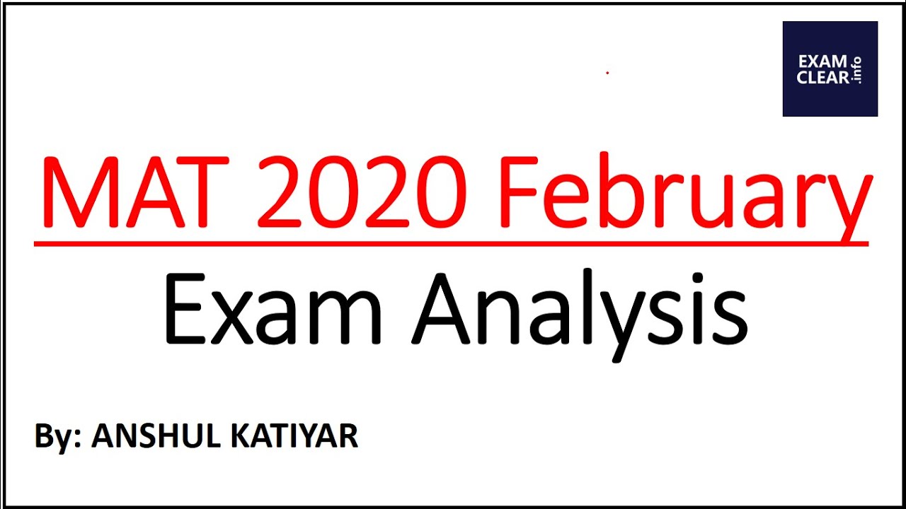 MAT 2020 February Exam Analysis (Computer Based Test) - YouTube