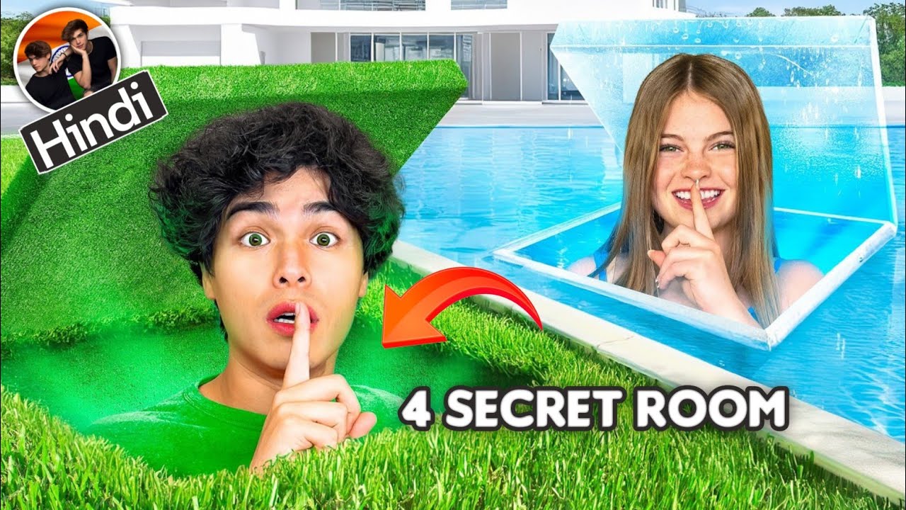 I Built 4 SECRET Rooms In ONE COLOR! Stokes Twins Secret Room Finding ...
