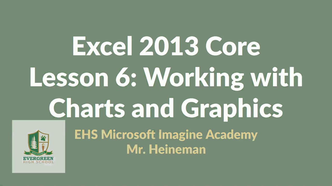 Excel 2013 Core Lesson 6 Working with Charts and Graphics - YouTube