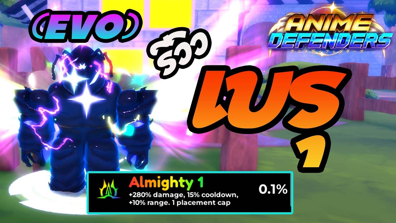 รีวิว เบรุ EVO บัฟ Almighty 0.1% | Roblox: Anime Defenders - YouTube