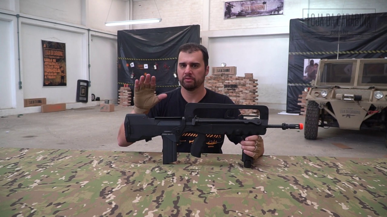 Airsoft FAMAS F1 Cybergun [Review LojaDaCarabina.com.br] - YouTube
