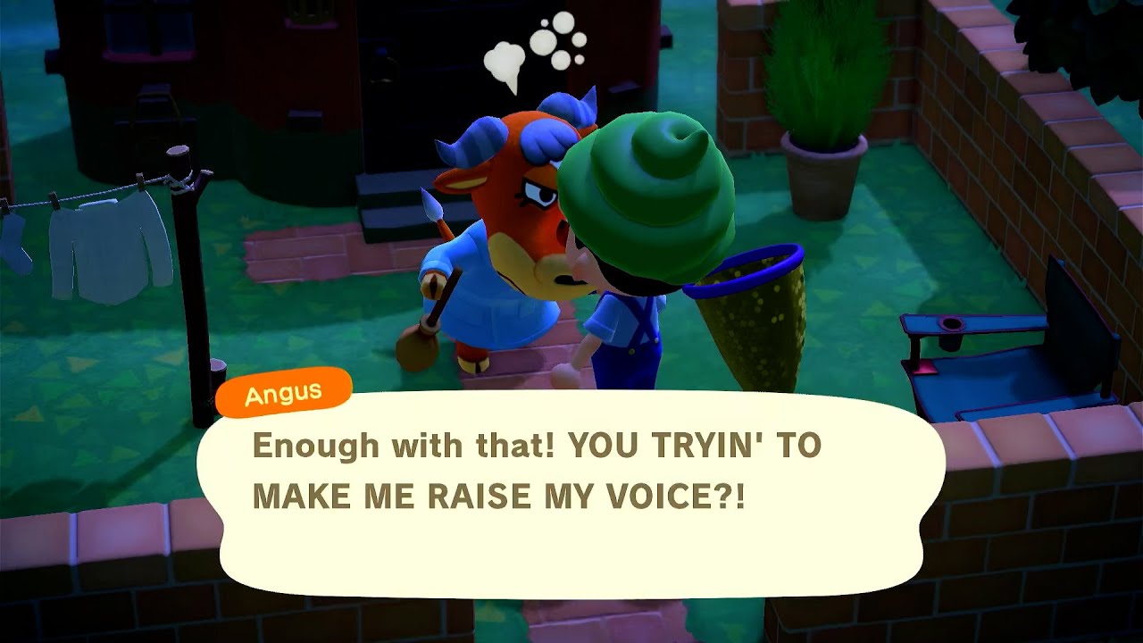 ACNH: Hitting Angus with a Net - YouTube