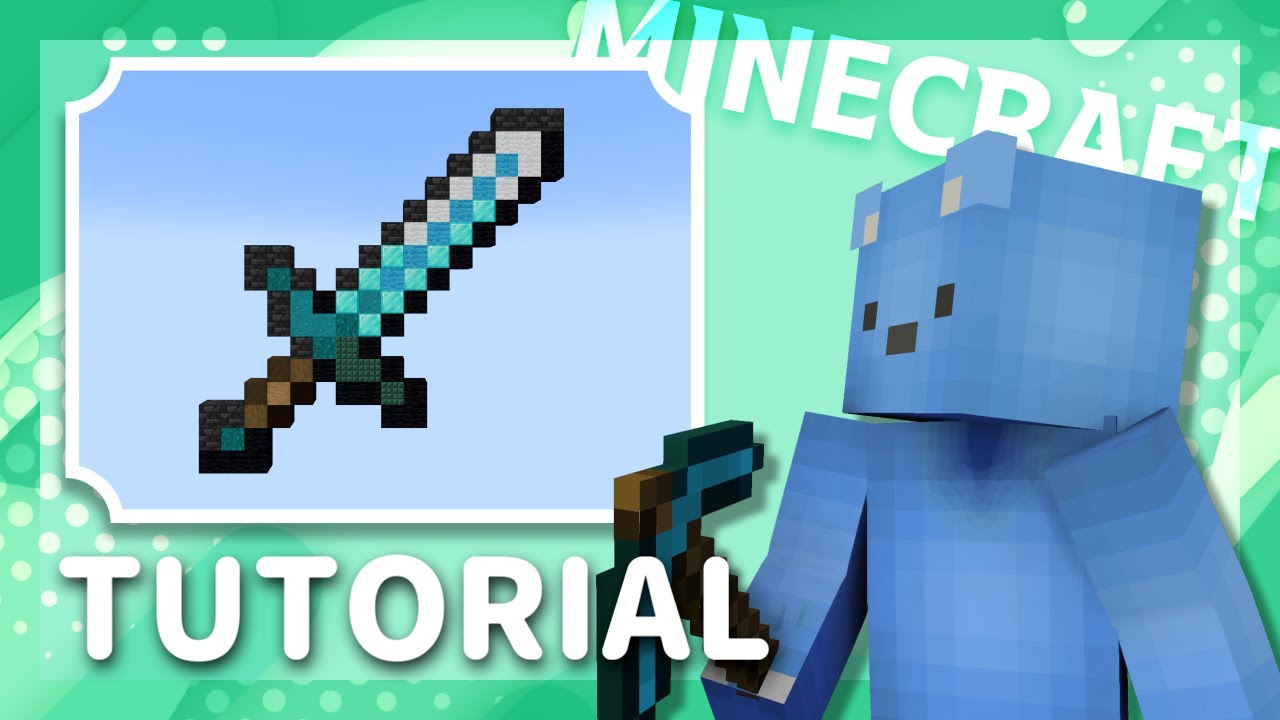 Minecraft Pixel Art - 16x - Diamond Sword Tutorial - YouTube