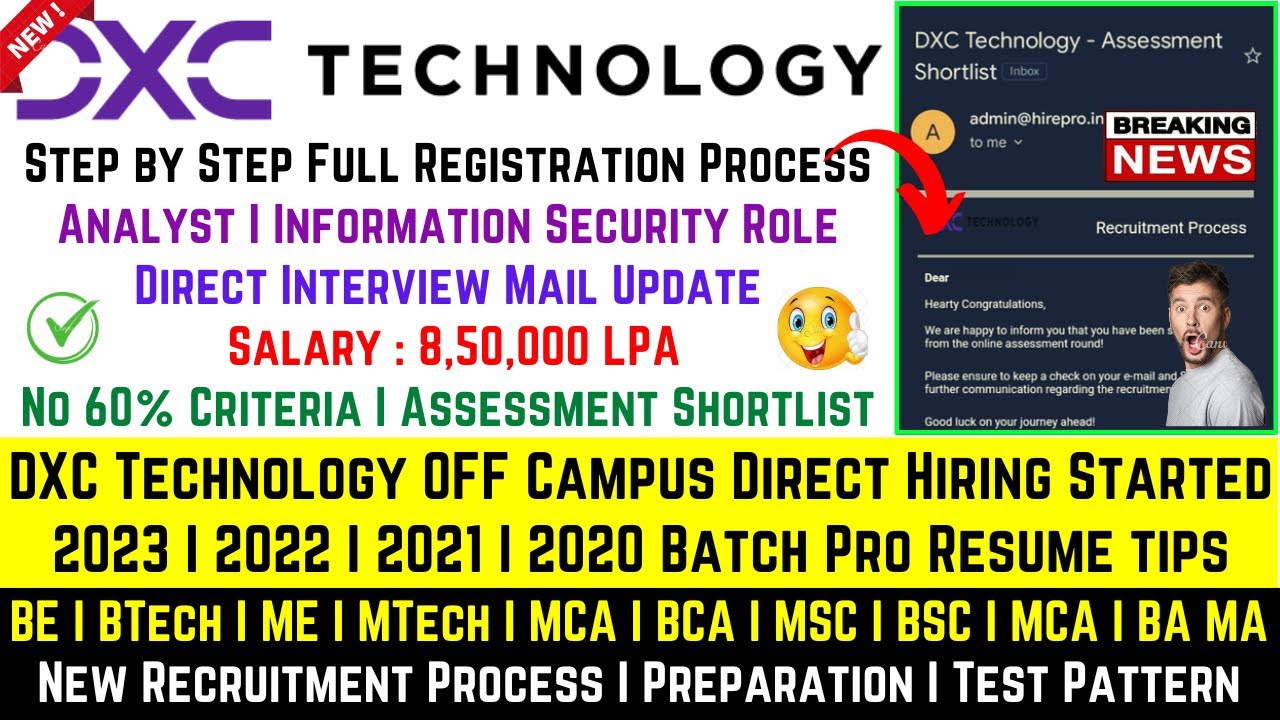 DXC Technology OFF Campus Drive 2023 | 2022 | 2021 | 2020 Batch | DXC ...