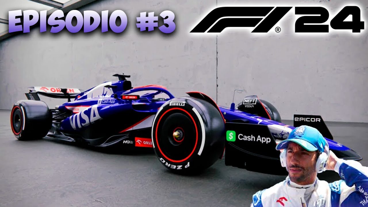 F1 24 EPISÓDIO #03 | Gameplay com Daniel Ricciardo MODO CARREIRA | MOZA R5 + Volante GS - YouTube