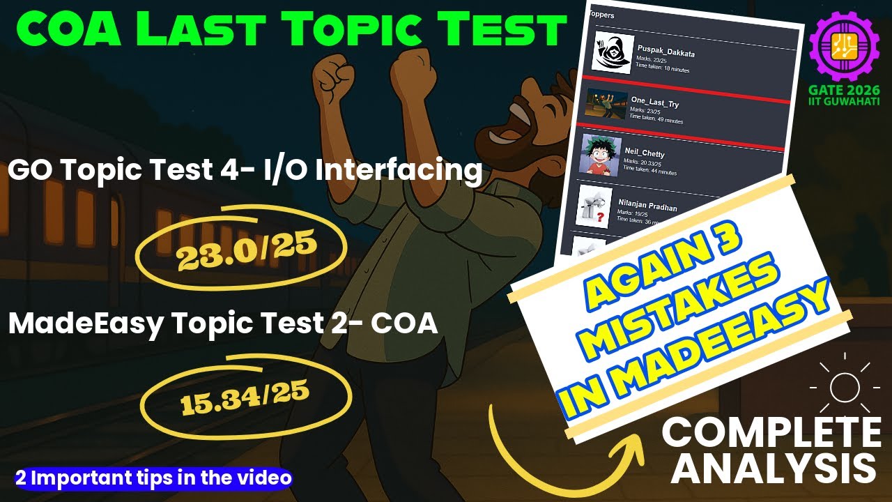 COA Last Topic Test + 2 important points | Complete Analysis + MadeEasy ...