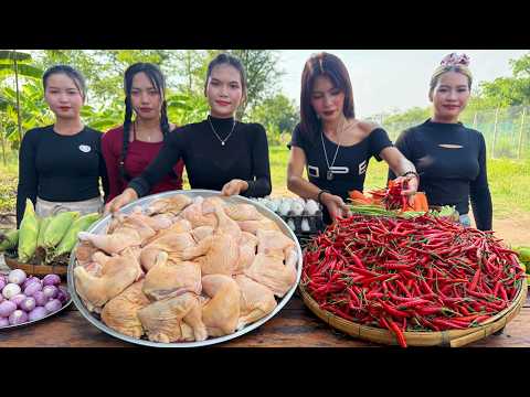 Amazing cooking chicken and chili deep fried recipe